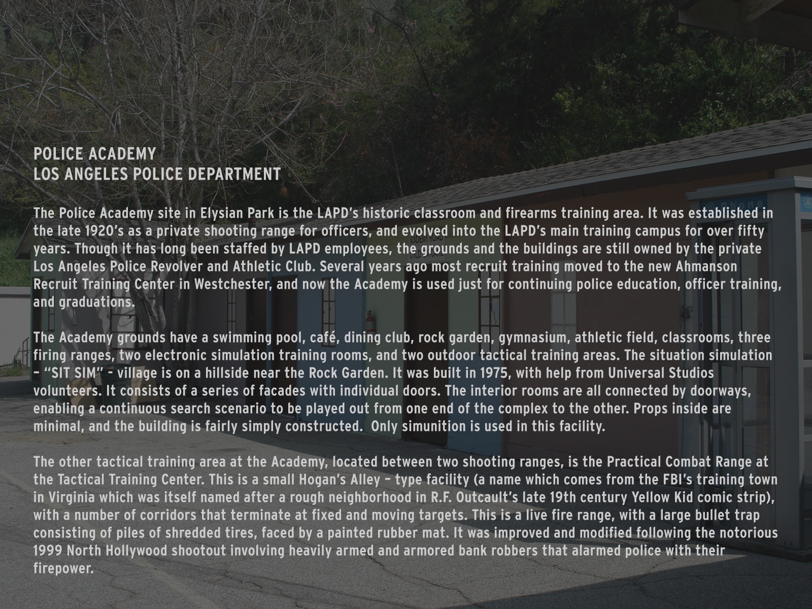 Los Angeles Police Department Academy | The Center for Land Use ...